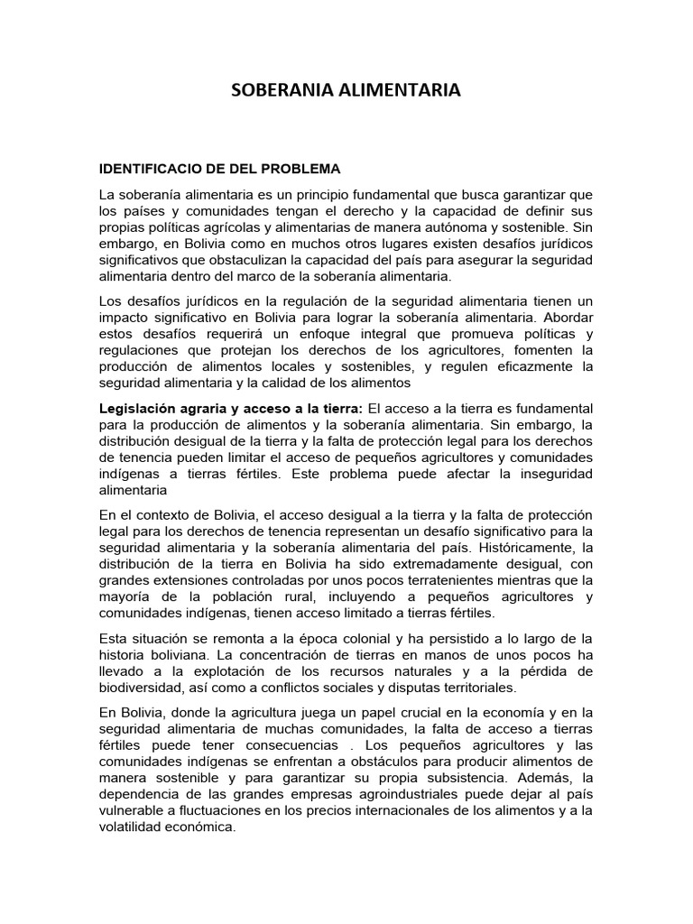 Soberania Alimentaria | PDF | Agricultura | Seguridad alimentaria
