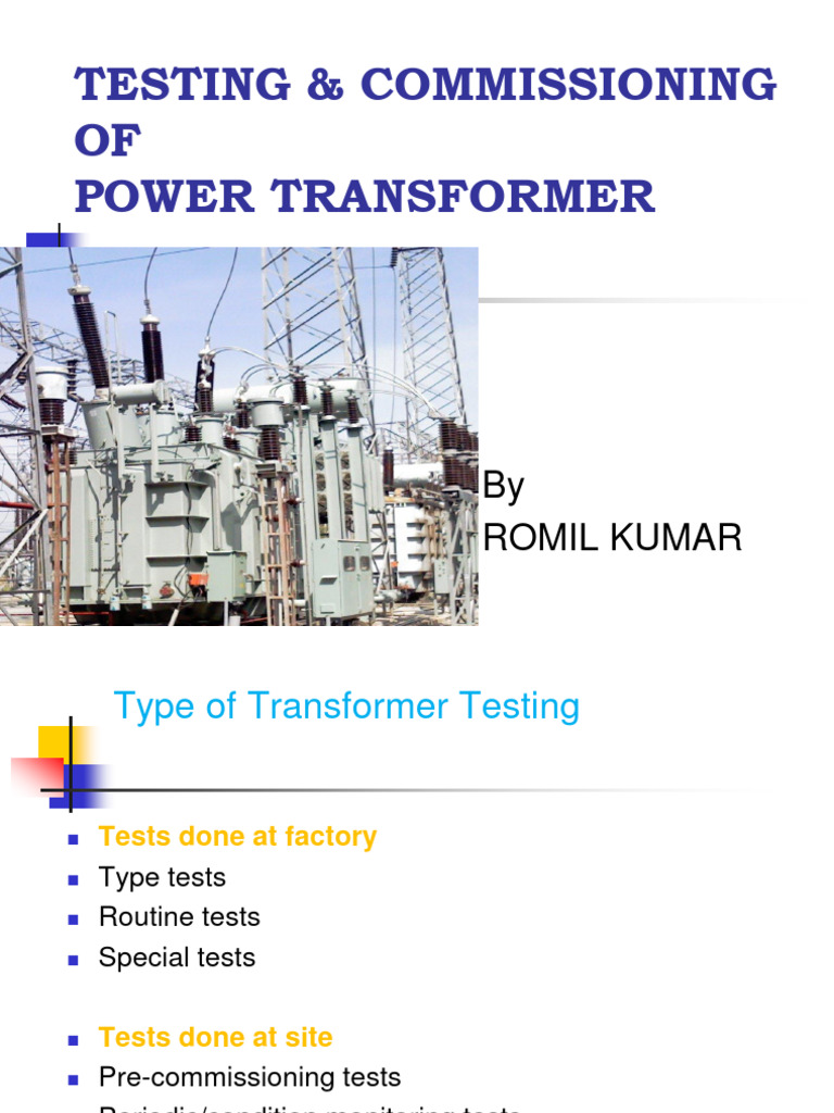 AC PPT 5 T&C of Power Transformer | PDF | Transformer | Insulator (Electricity)