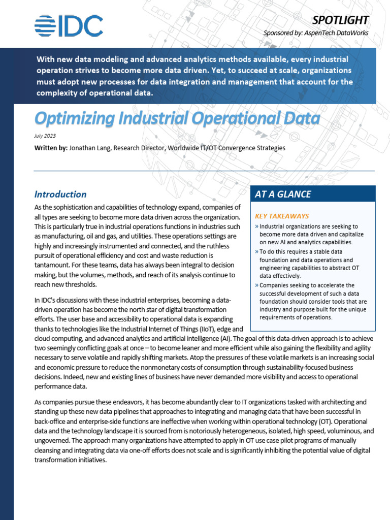 WP - IDC Spotlight Paper - AspenInmation | PDF | Data | Analytics