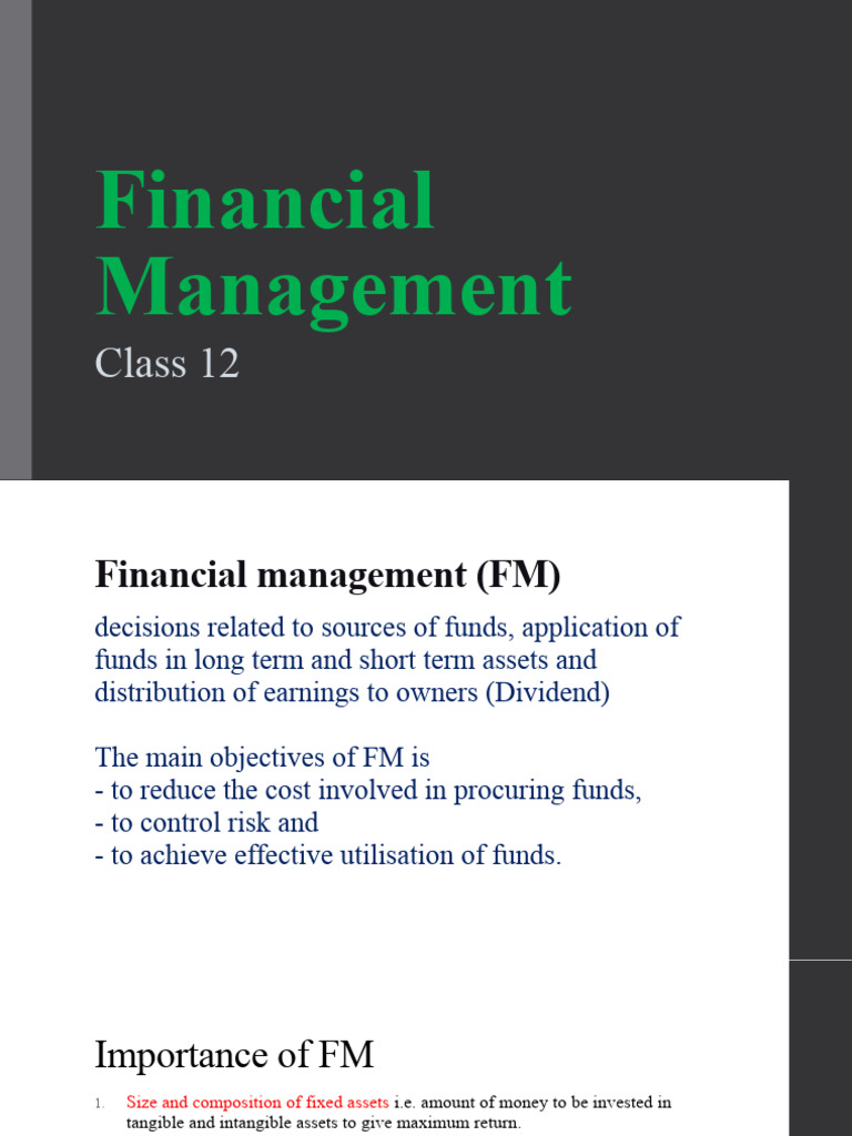 Financial Management | PDF | Dividend | Capital Structure
