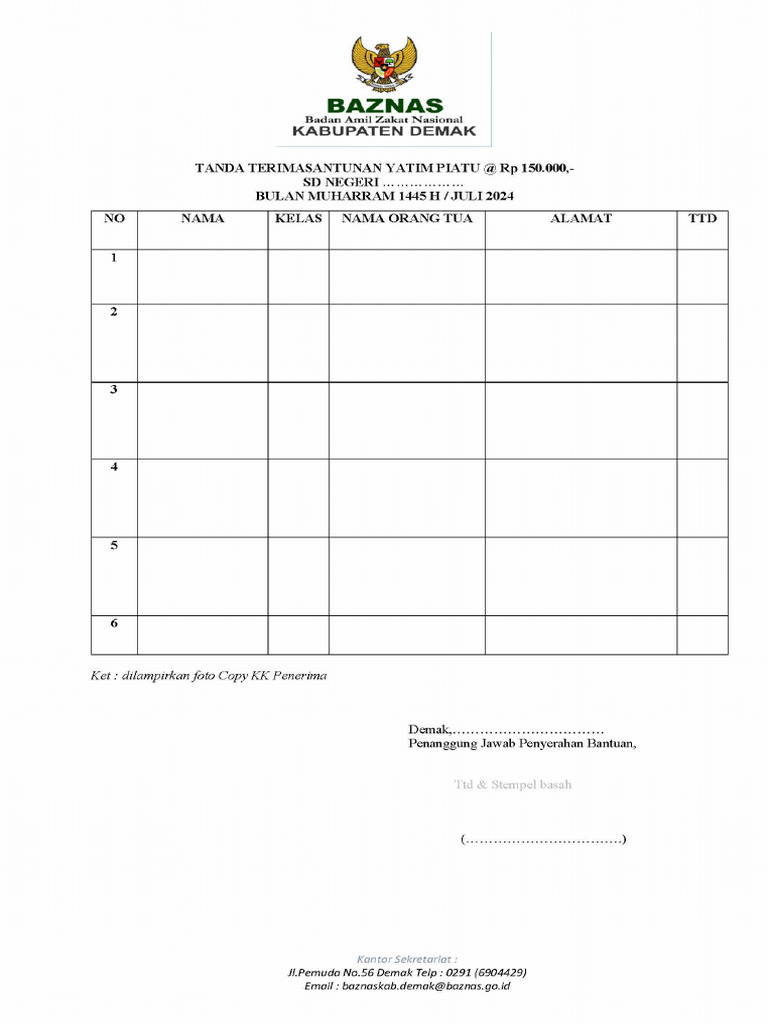 Form Penerima SDN | PDF