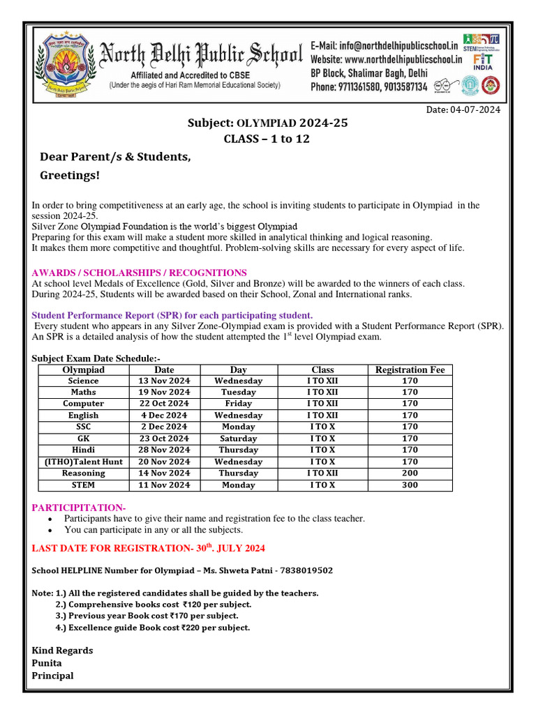Silver Zone Circular (1 To 12) 2024-25 | PDF | Cognition