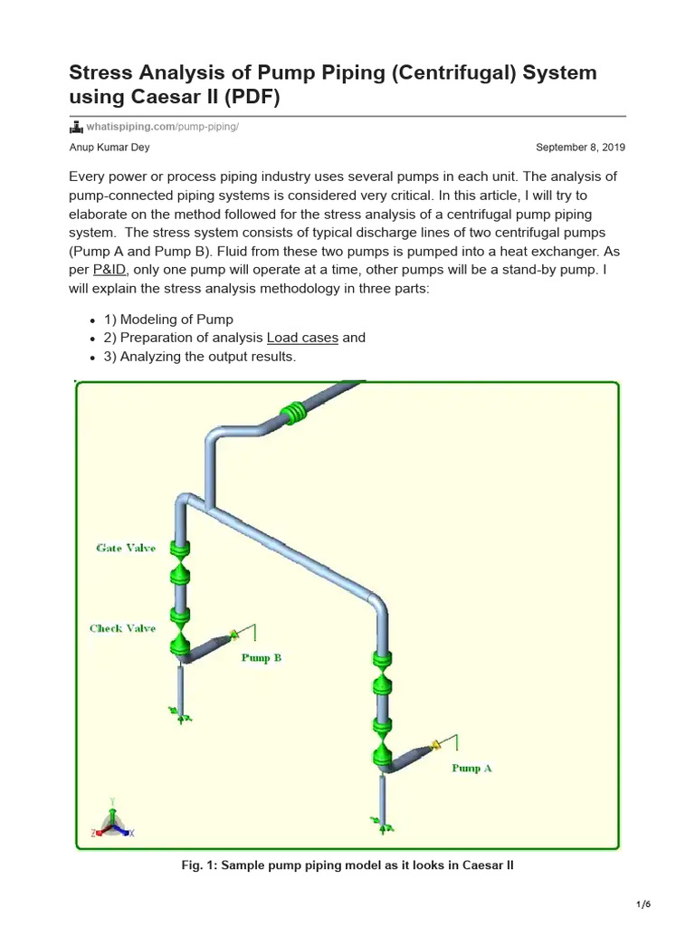 Stress Analysis of Pump Piping Centrifugal System Using Caesar II PDF | PDF | Pump | Applied And ...
