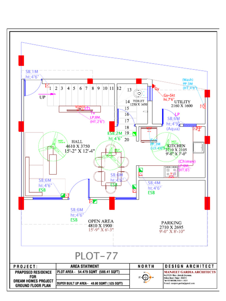 Ground Floor Plan Plot-77 | PDF