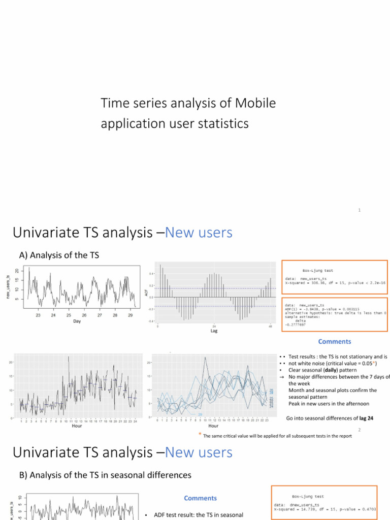 Time Series Analysis of Mobile Application User Statistics | PDF