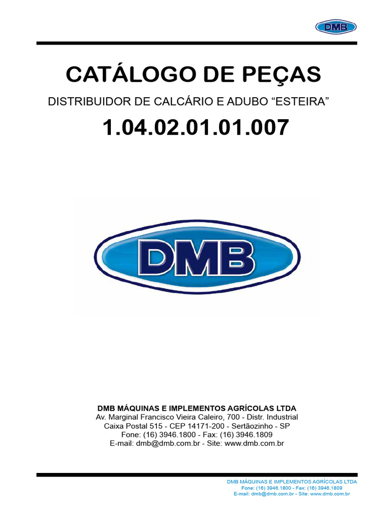Catálogo Distribuidor de Calcario DMB | PDF | Porca (ferragem) | Parafuso