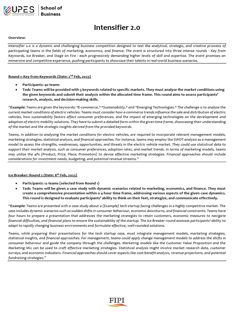 Intensifier 2 Final | PDF | Marketing | Marketing Strategy