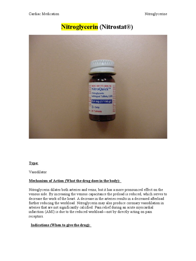 Nitroglycerin | PDF
