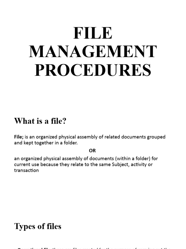 File Management Procedures Guide | PDF | Computer File