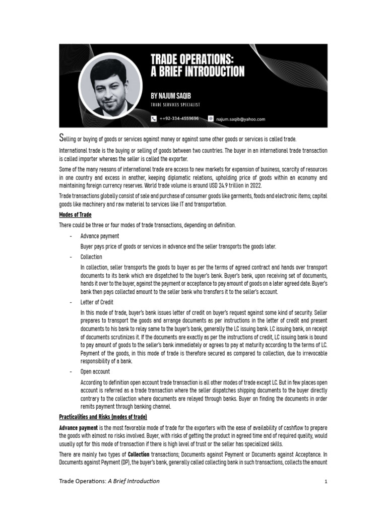Understanding International Trade Modes | PDF | Letter Of Credit | Business