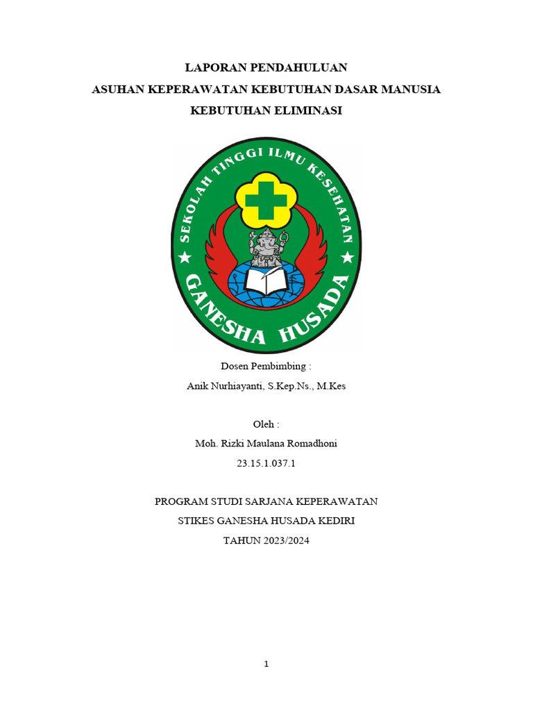 Askep KDM Kebutuhan Eliminasi | PDF | Sains & Matematika