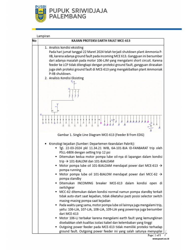 Lampiran Kajian Setting Proteksi Relay MCE-613 | PDF