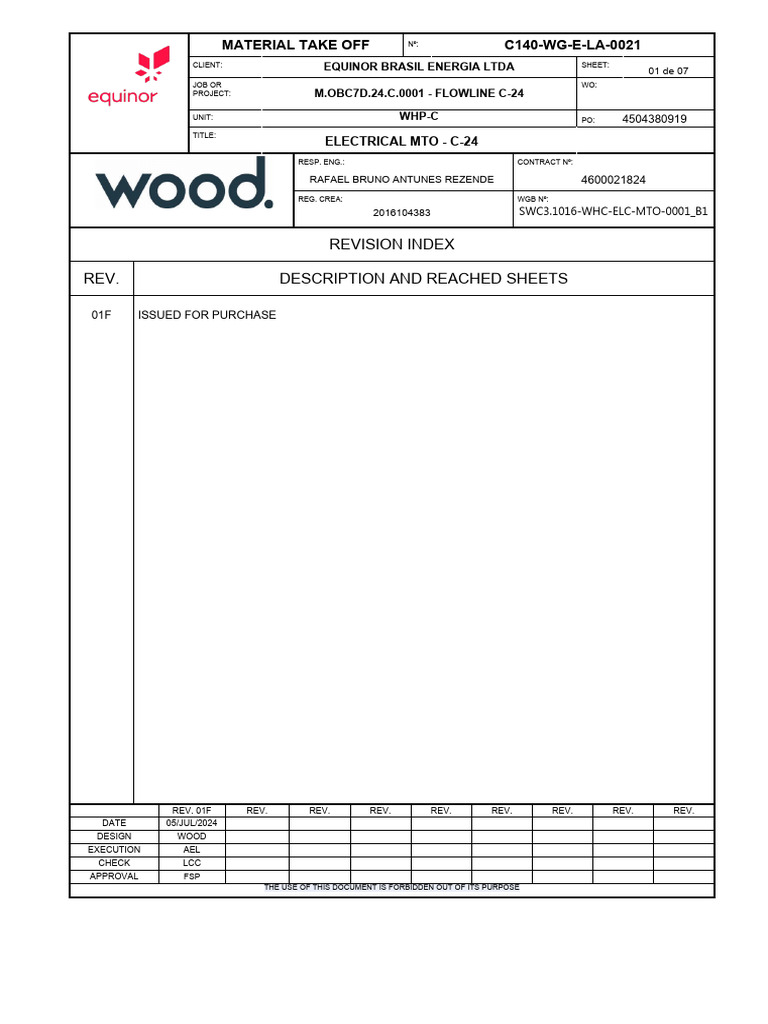 Electrical MTO for Flowline C-24 | PDF | Insulator (Electricity ...
