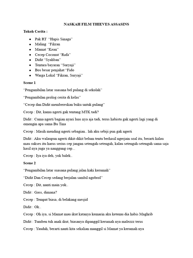 Naskah Cerita Film Pendek | PDF