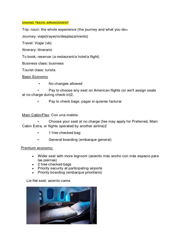 Making Travel Arrangement | PDF | Baggage | Business Class