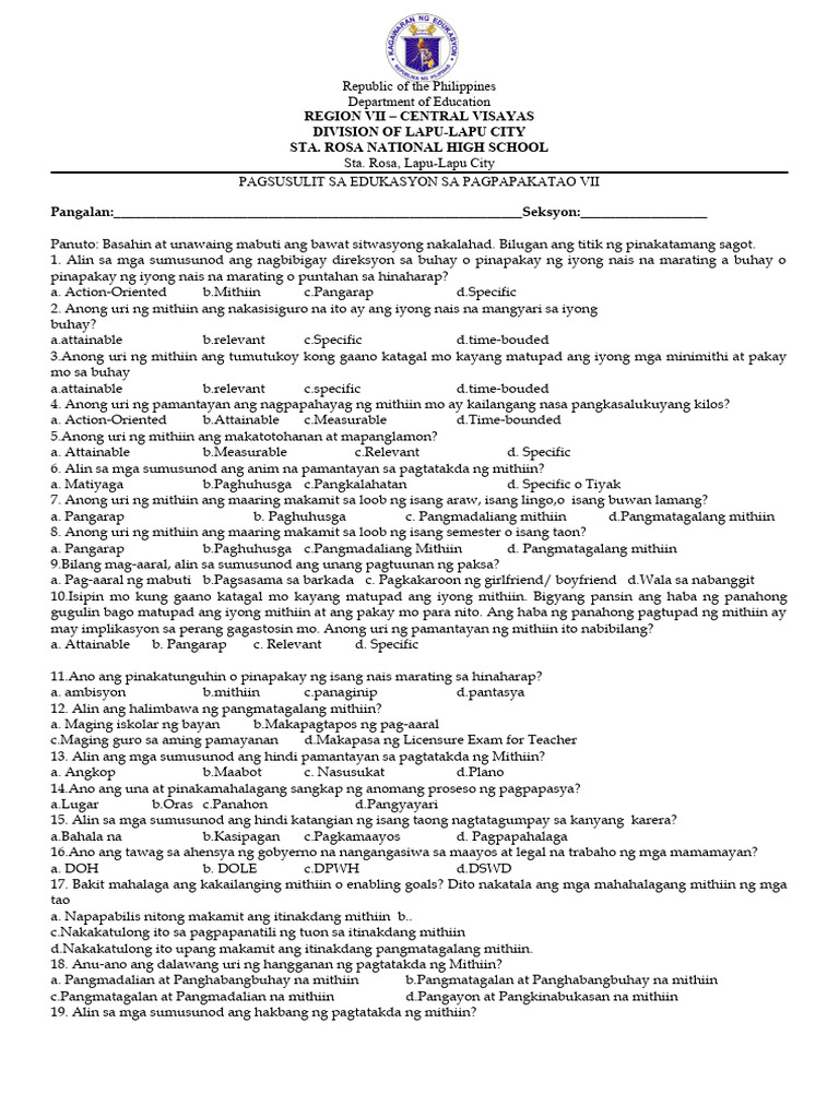 Summative in Esp | PDF