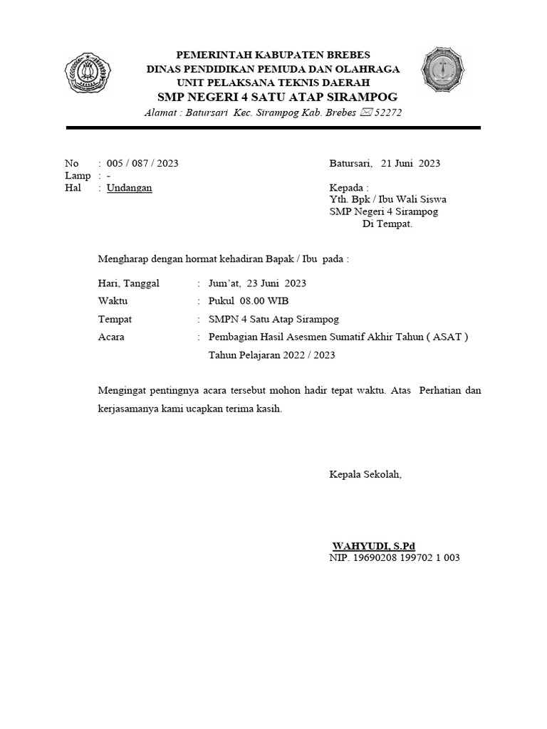 UNDANGAN RAPAT | PDF