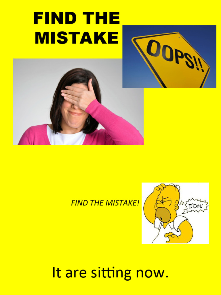 Find The Mistake Presentation Present Simple and P Games Grammar Drills ...