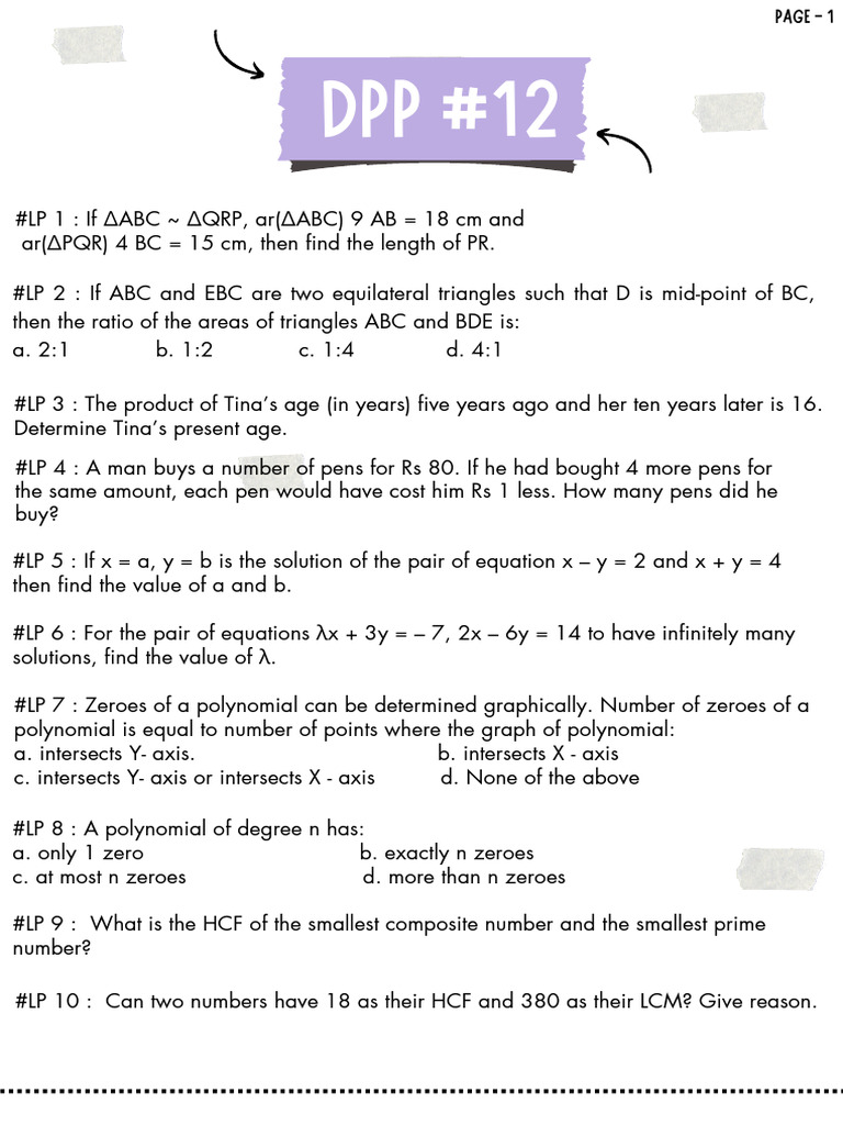 DPP#12 | PDF | Language Arts & Discipline