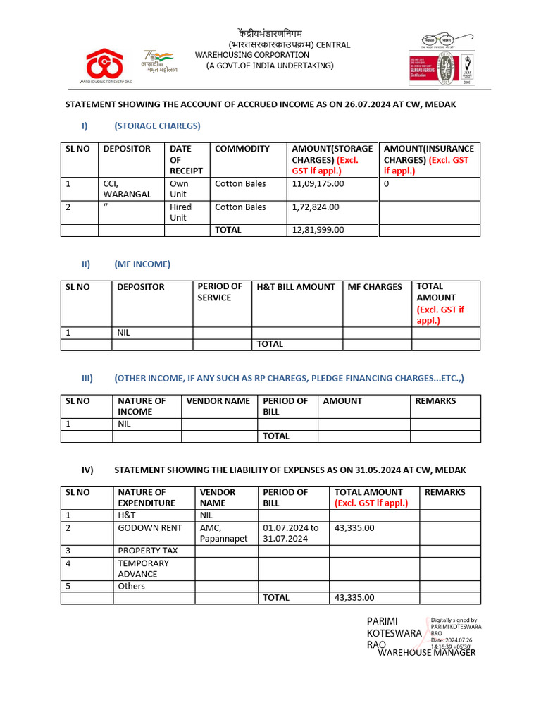 ACCRUED INCOME July 24 26 07 24 | PDF | Public Finance | Economies