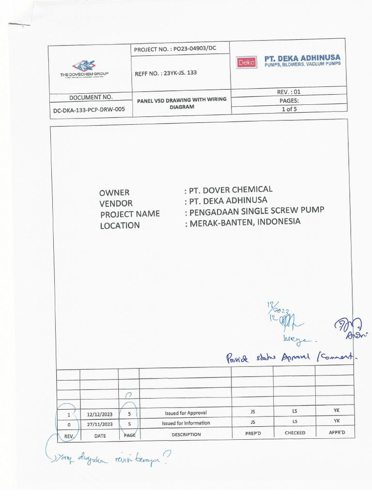 Panel VSD Drawing With Wiring Diagram | PDF