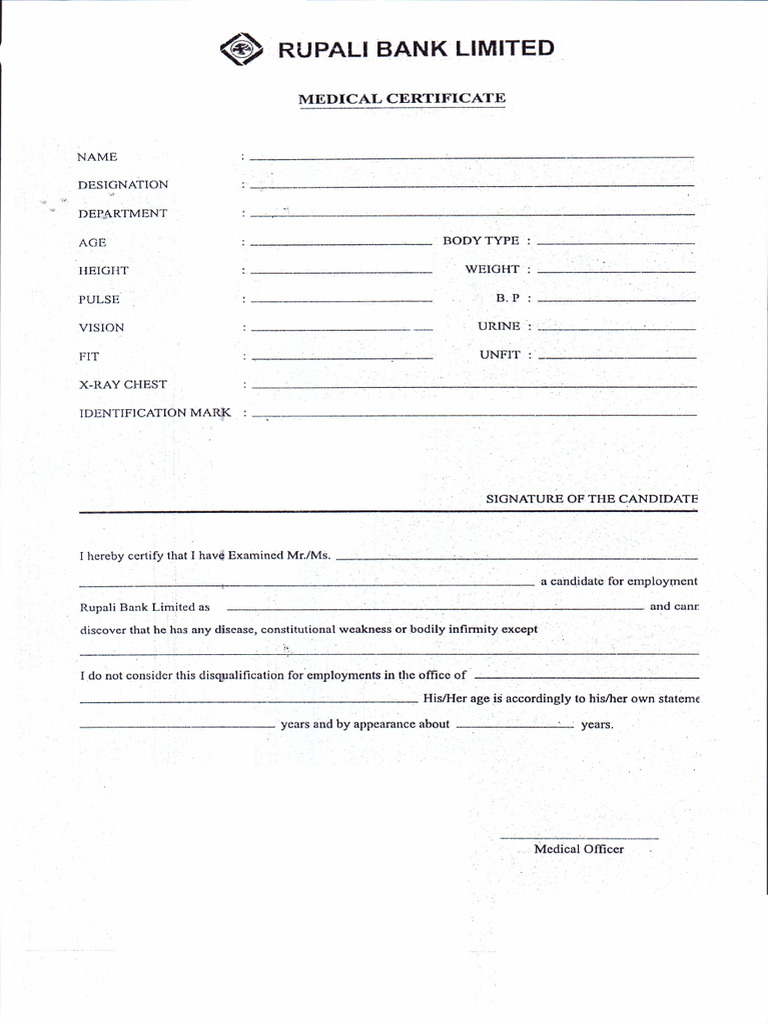Form - Medical Certificate82771 | PDF