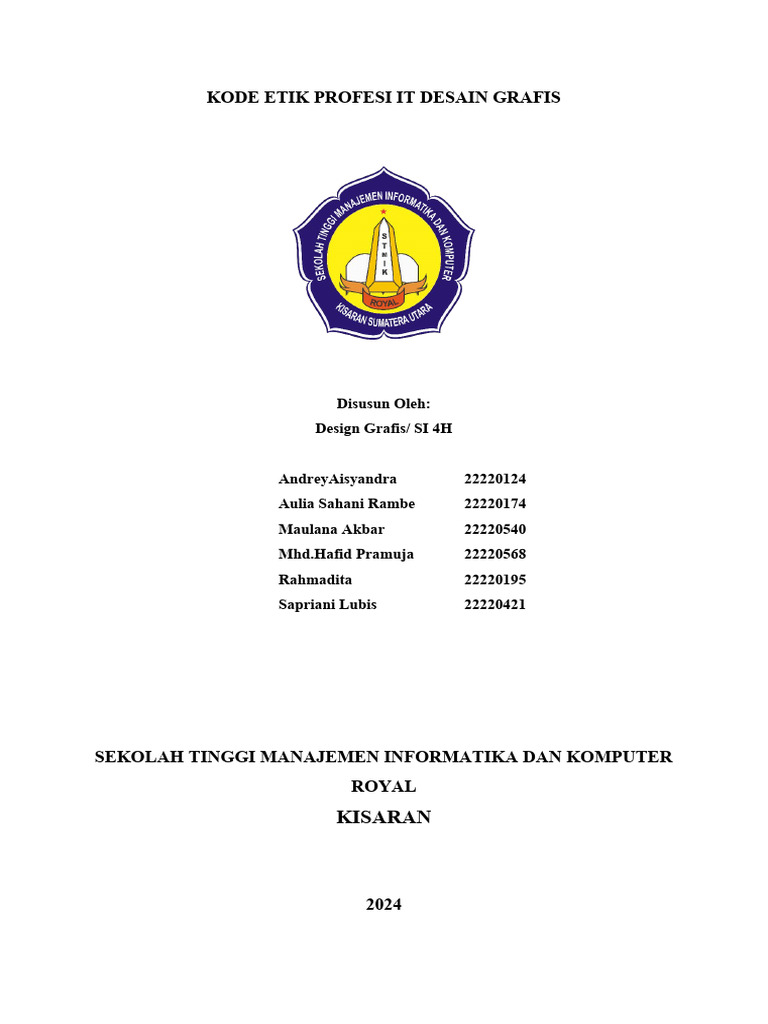 Kode Etik Profesi It Desain Grafis | PDF