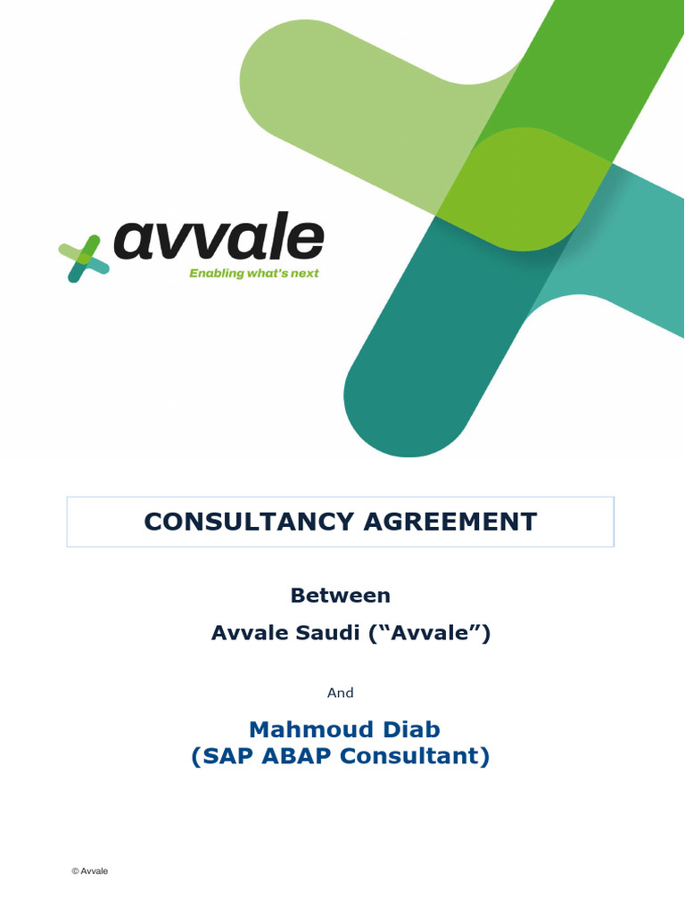 Mahmoud Diab Abap Consultancy Agreement 1-8-2024 | PDF | Indemnity | Riyadh