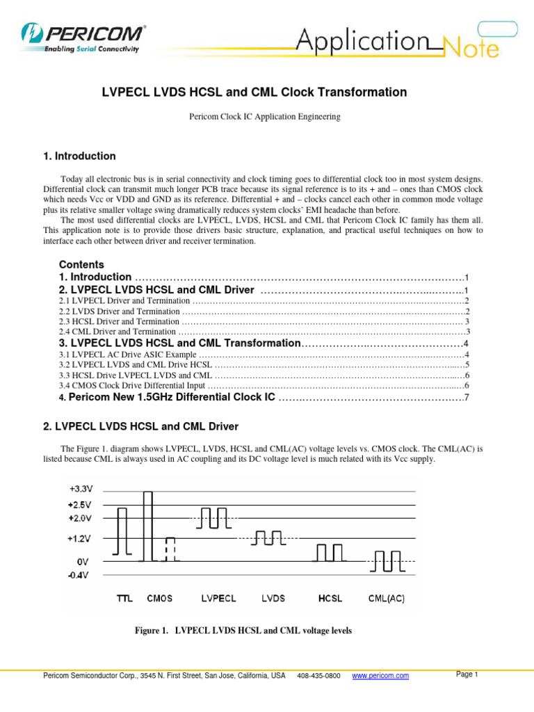 LVPECL LVDS HCSL and CML Transform Technique AN | PDF | Electrical Components | Electronic Design