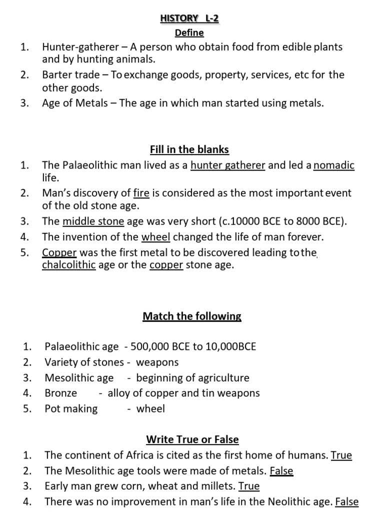 L-2 Life of Man Through The Stone Age | PDF | Stone Age | Neolithic