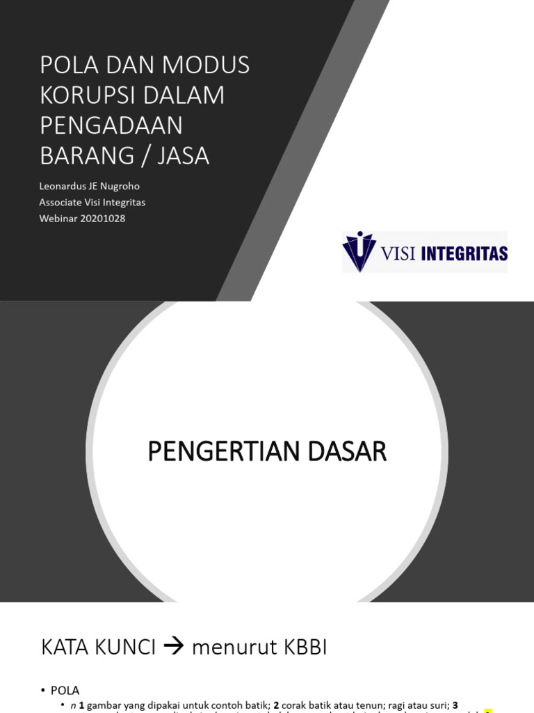 Modus Korupsi Pengadaan Barang Dan Jasa | PDF