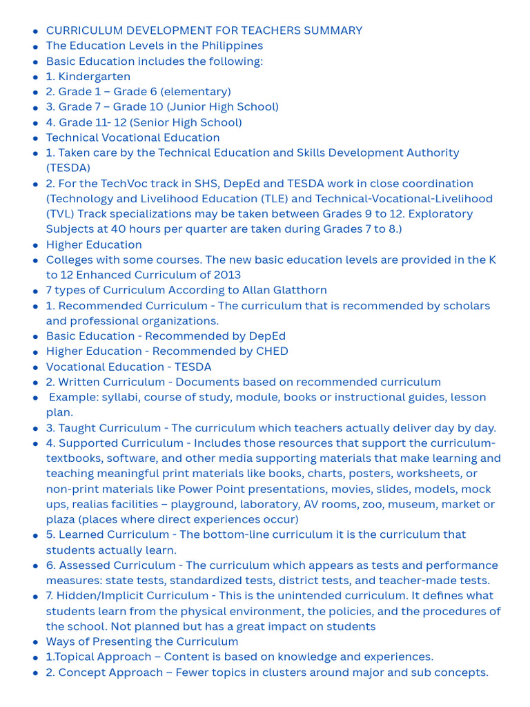 Curriculum Development For Teachers Summary - 20240729 - 162527 - 0000 ...
