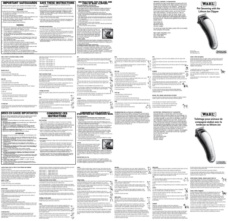 Trimmer Instruction | PDF | Rechargeable Battery