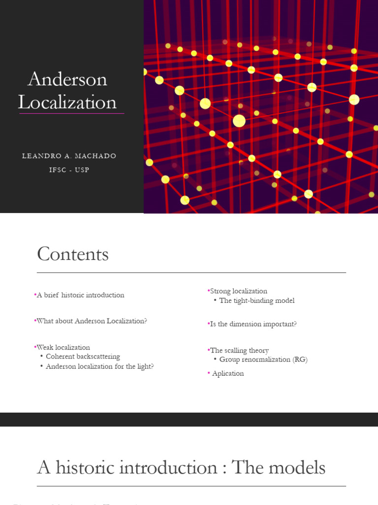 Leandro - Presentation - Anderson Localization | PDF | Physics | Electromagnetism