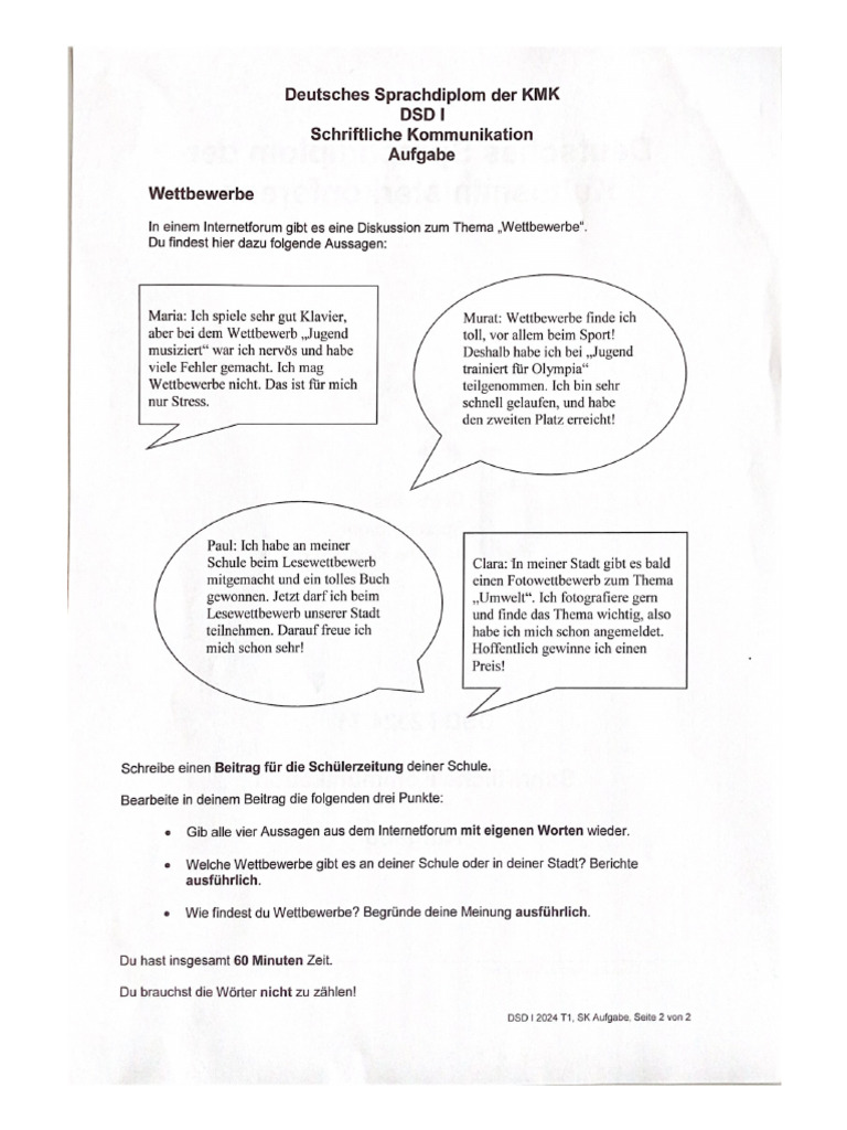 Deutsches Sprachdiplom Der KMK | PDF