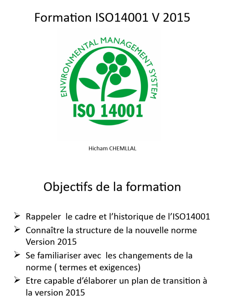 Formation ISO 14001:2015 et Transition | PDF | Environnement naturel ...