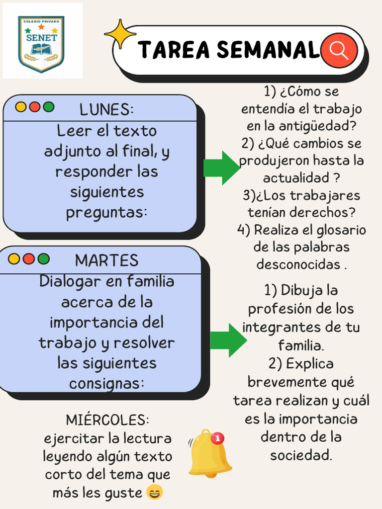 Actividades Semanales sobre Trabajo y Ecosistemas | PDF | Artes del ...