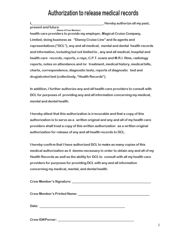 Medical Records Release Authorization | PDF | Politics | Law