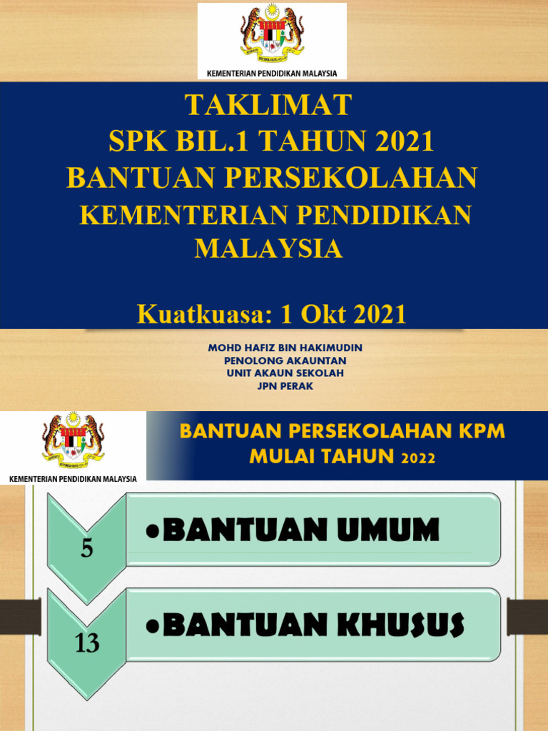 Slide Taklimat - SPK 1 THN 2021 - BP Umum | PDF