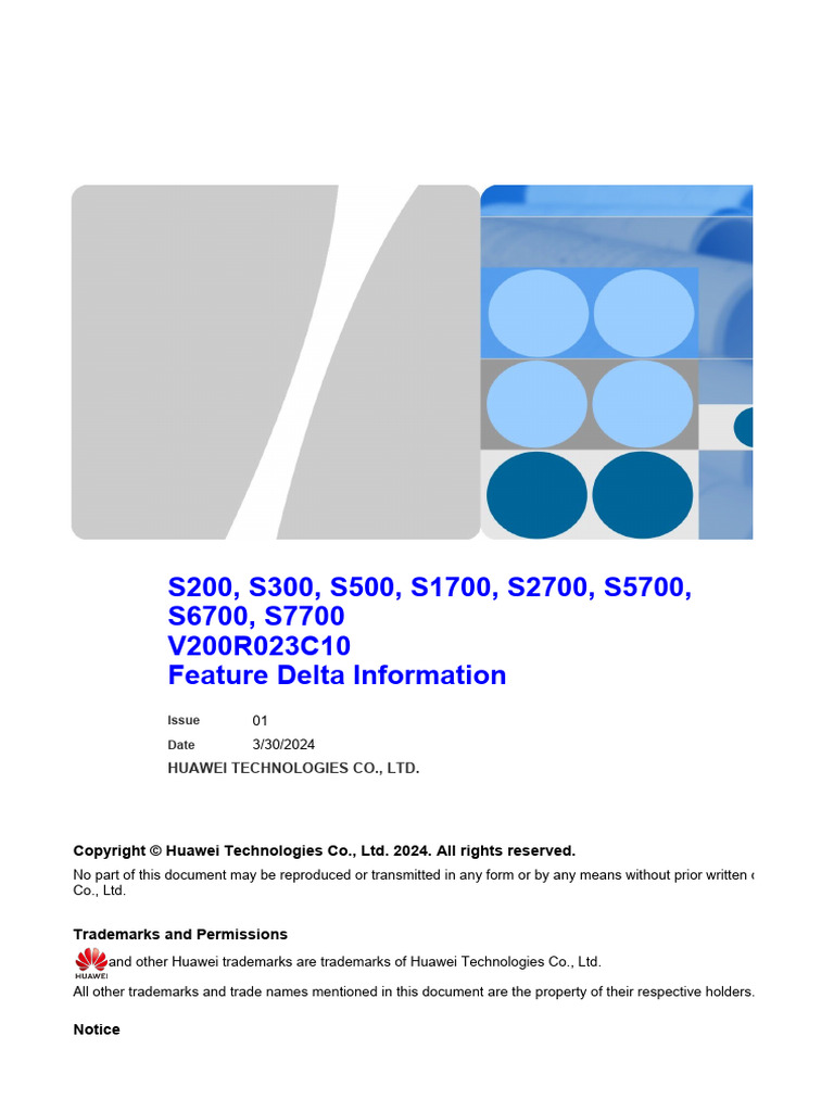 S200, S300, S500, S1700, S2700, S5700, S6700, S7700 V200R023C10 Feature ...
