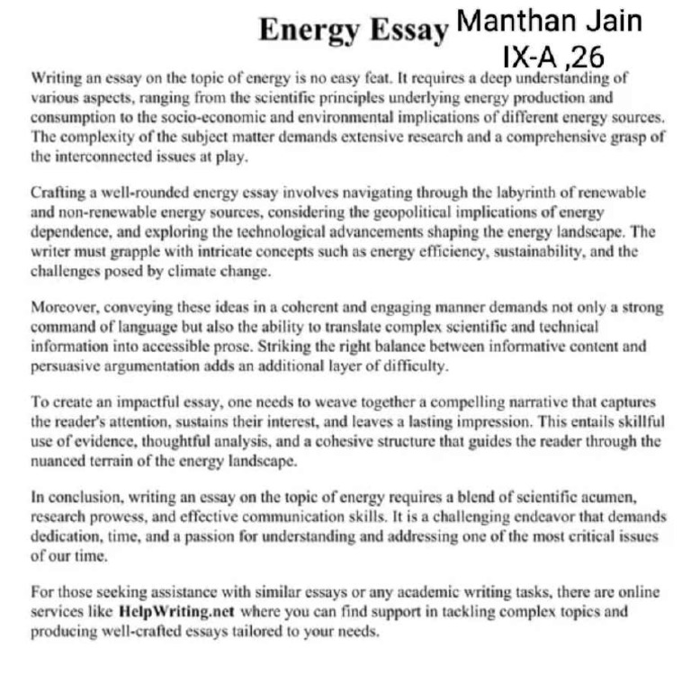 Essay On Save Energy | PDF