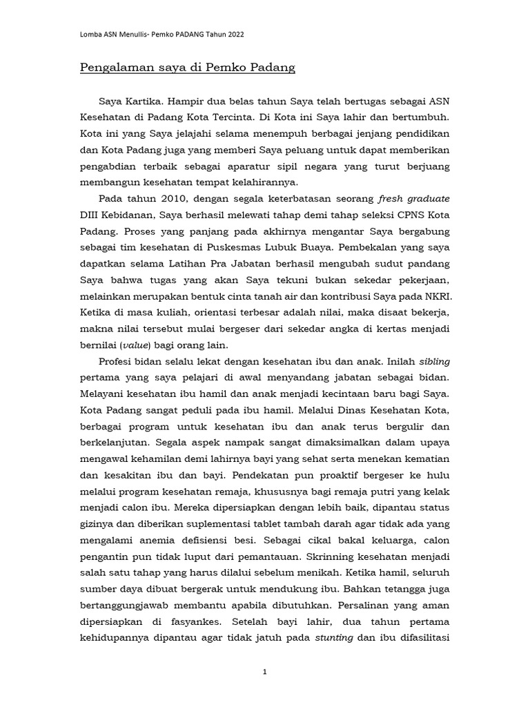 Lomba Asn Menulis-Kartika | PDF