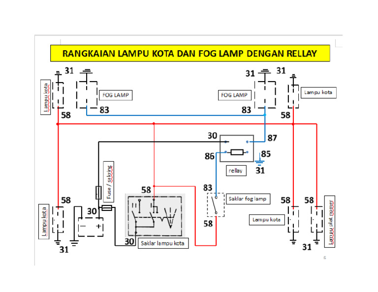 Rangkaian Lampu Kota Dan Foglamp Dengan Relay | PDF