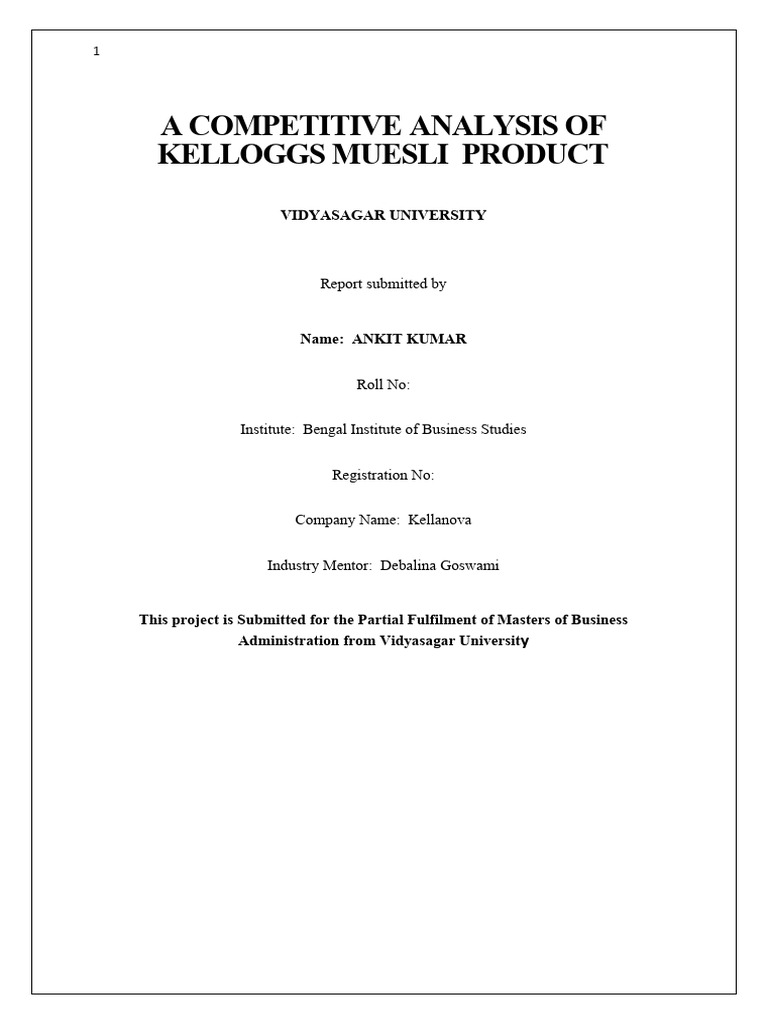 A Competitive Analysis of Kelloggs Muesli Product | PDF | Consumer Behaviour | Brand