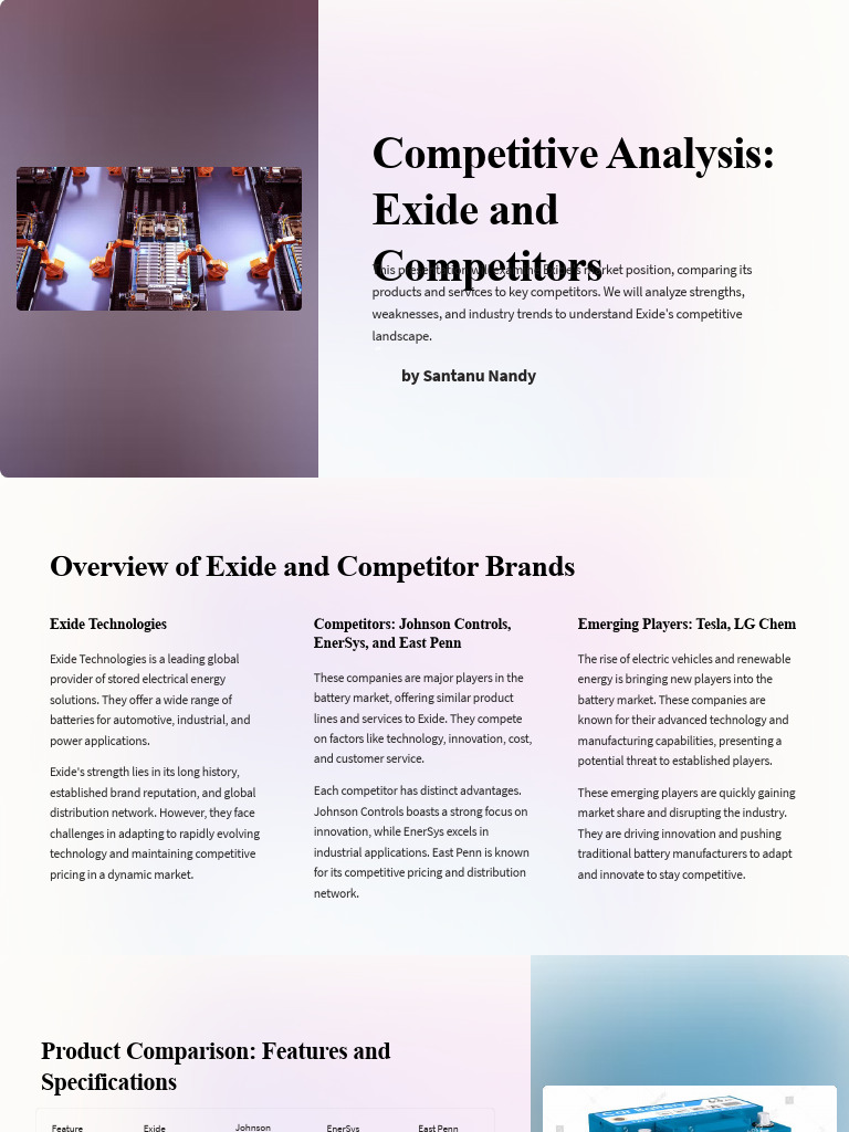 Competitive Analysis Exide and Competitors | PDF | Pricing | Innovation