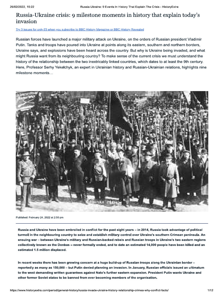 Russia-Ukraine History | PDF