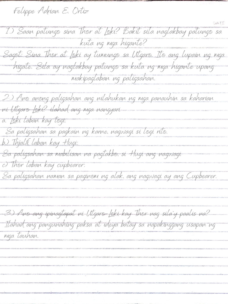 Thor and Loki Questions | PDF