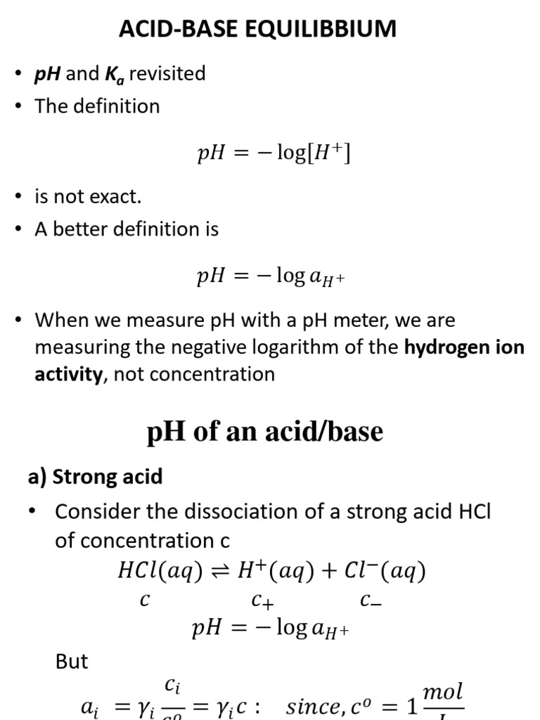 CHE2615 Lec 2c-Chemical Equilibrum | PDF | Ph | Acid