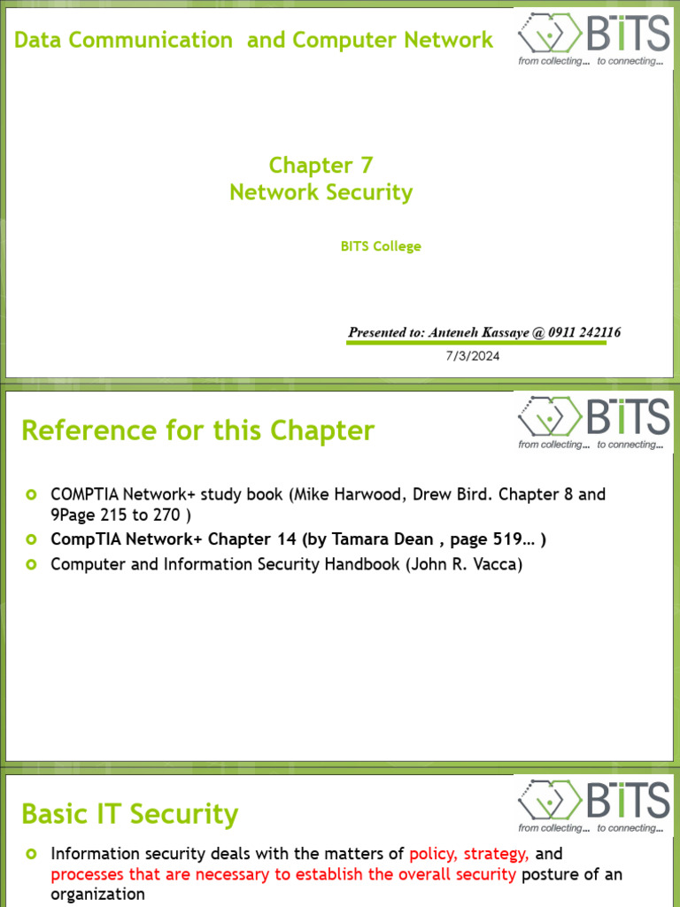 Data Communications Chapter 7 Network Security | PDF | Proxy Server | Firewall (Computing)