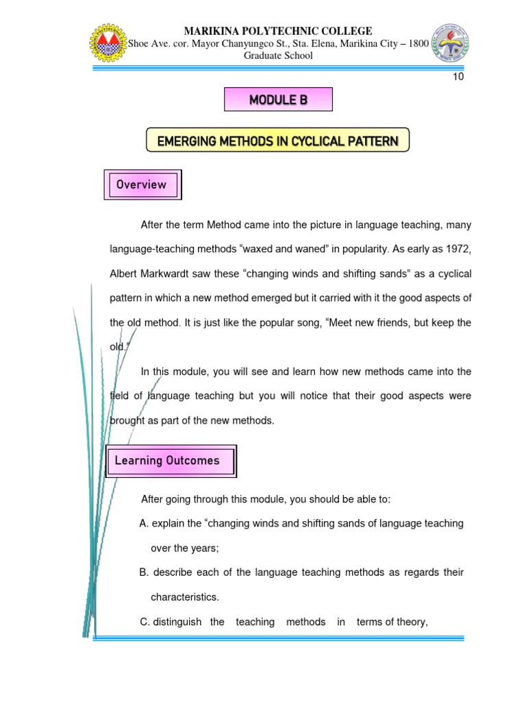 Principles - Chapter 1 MODULE B 1 | PDF | Language Education | Behavior ...